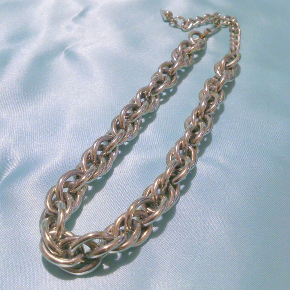 Vintage | Jewelry | Vintage Chunky Silver Tone Chain Link Necklace ...